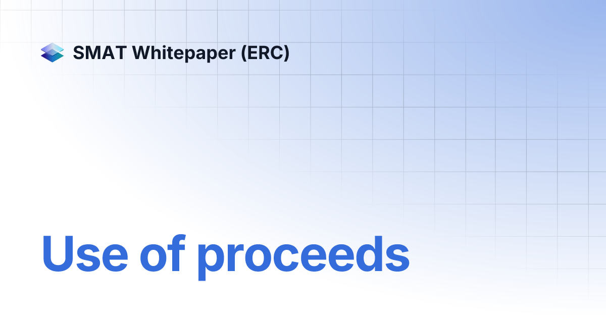 Use of proceeds | SMAT Whitepaper (ERC)